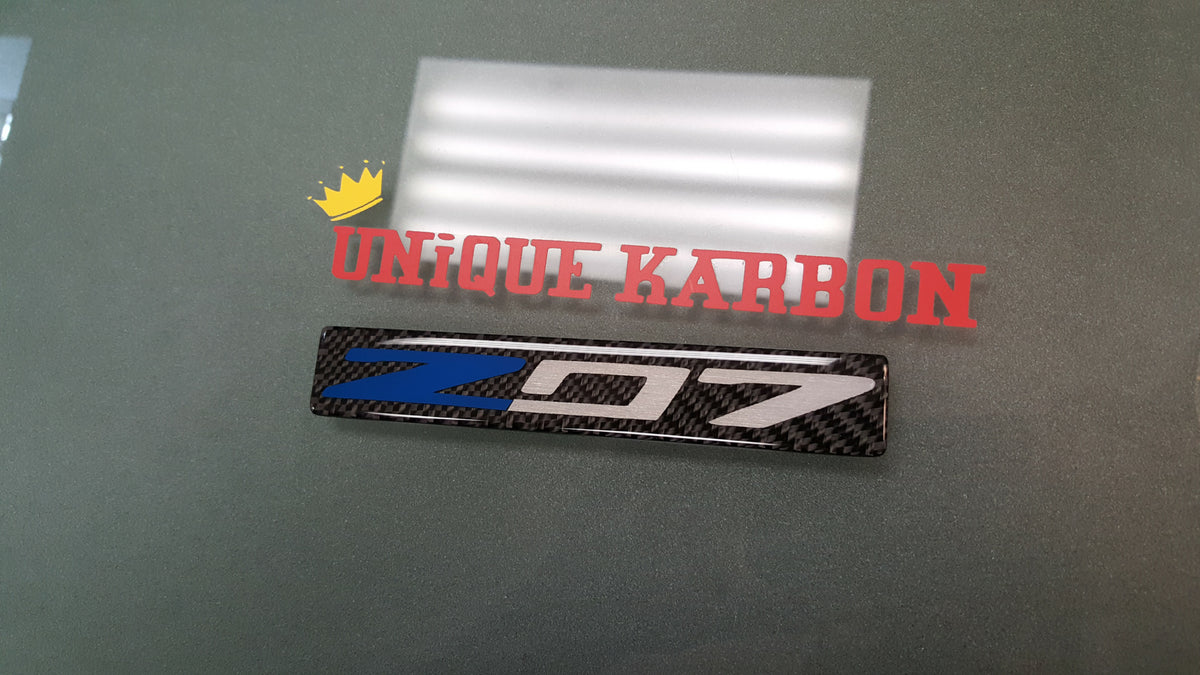 CORVETTE Z07 CARBON FIBER BADGE -BLUE/BRUSHED – Unique-Karbon