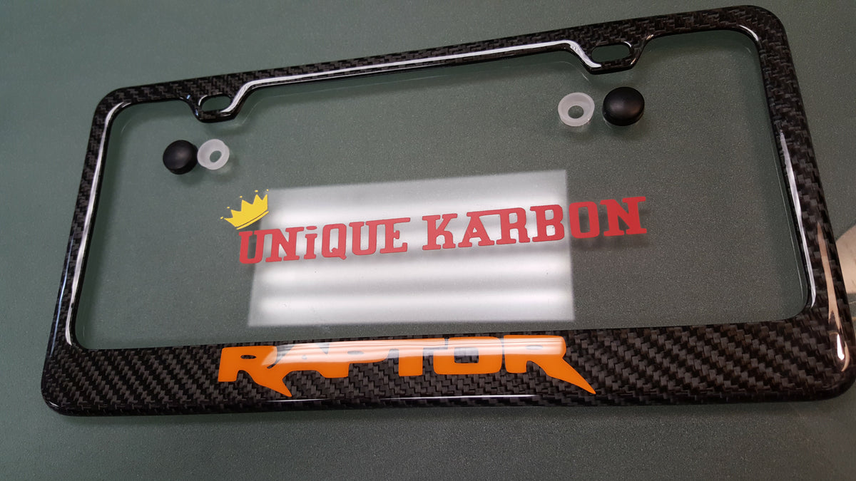 FORD F150 RAPTOR CARBON FIBER PLATE FRAME -ORANGE – Unique-Karbon