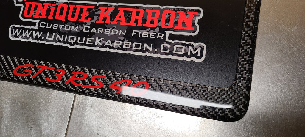 PORSCHE GT3 RS 4.0 CARBON FIBER LICENSE PLATE FRAME -RED – Unique-Karbon