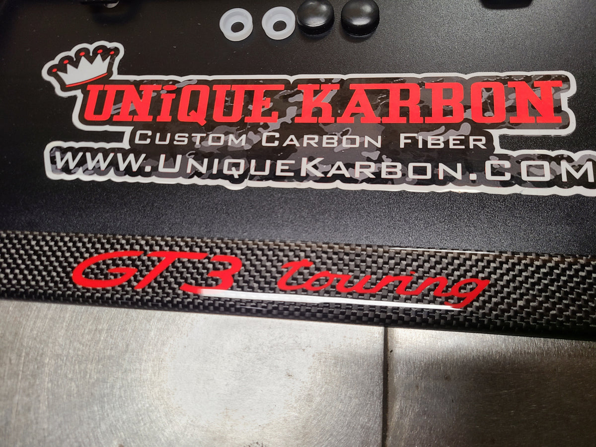 PORSCHE GT3 TOURING CARBON FIBER LICENSE PLATE FRAME -RED – Unique-Karbon